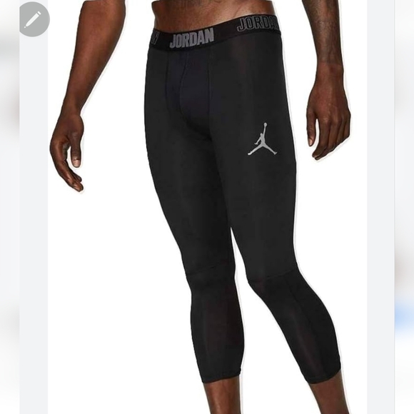 Nike | Pants | Nike Jordan Alpha 34 Medium Dri Fit Black Compression ...